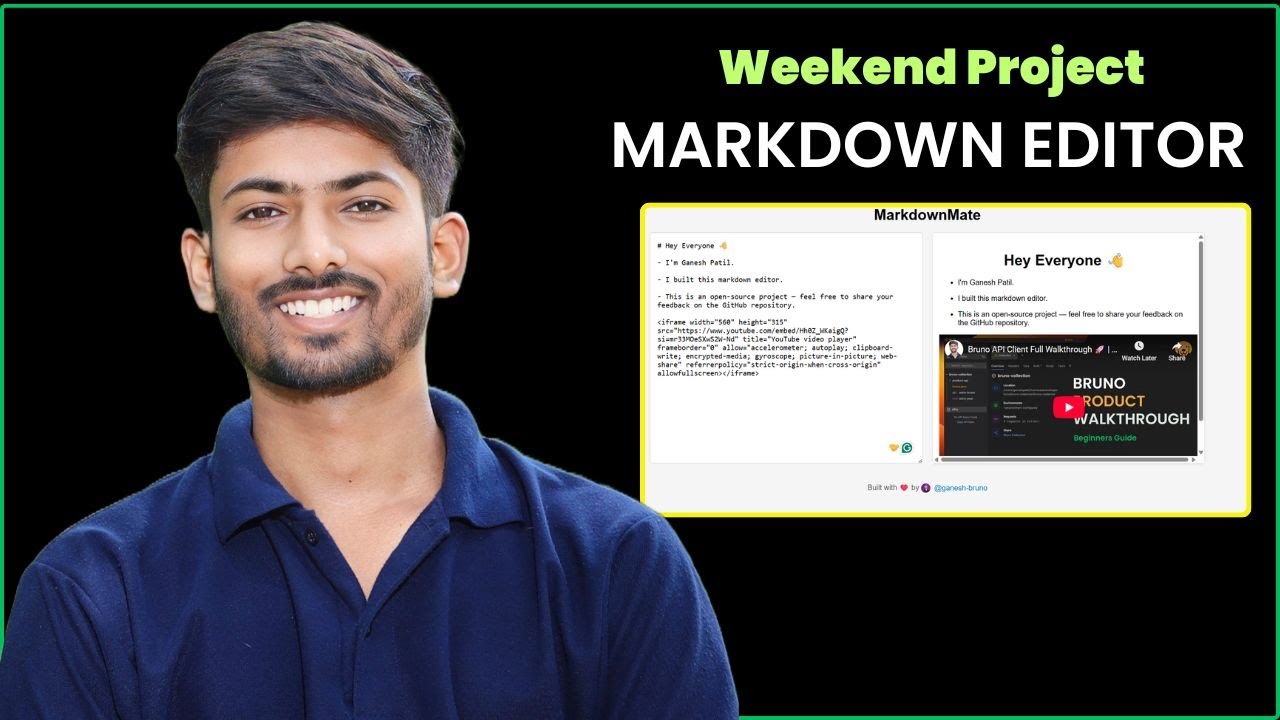 Built a Custom Markdown Editor | Full Project Walkthrough + GitHub 🚀
