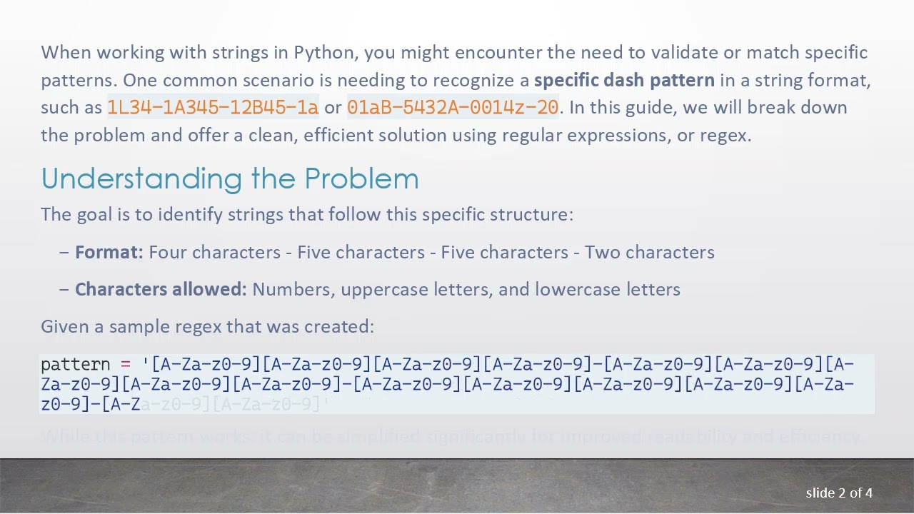 Simplifying Your Regex for a Specific Dash Pattern in Python