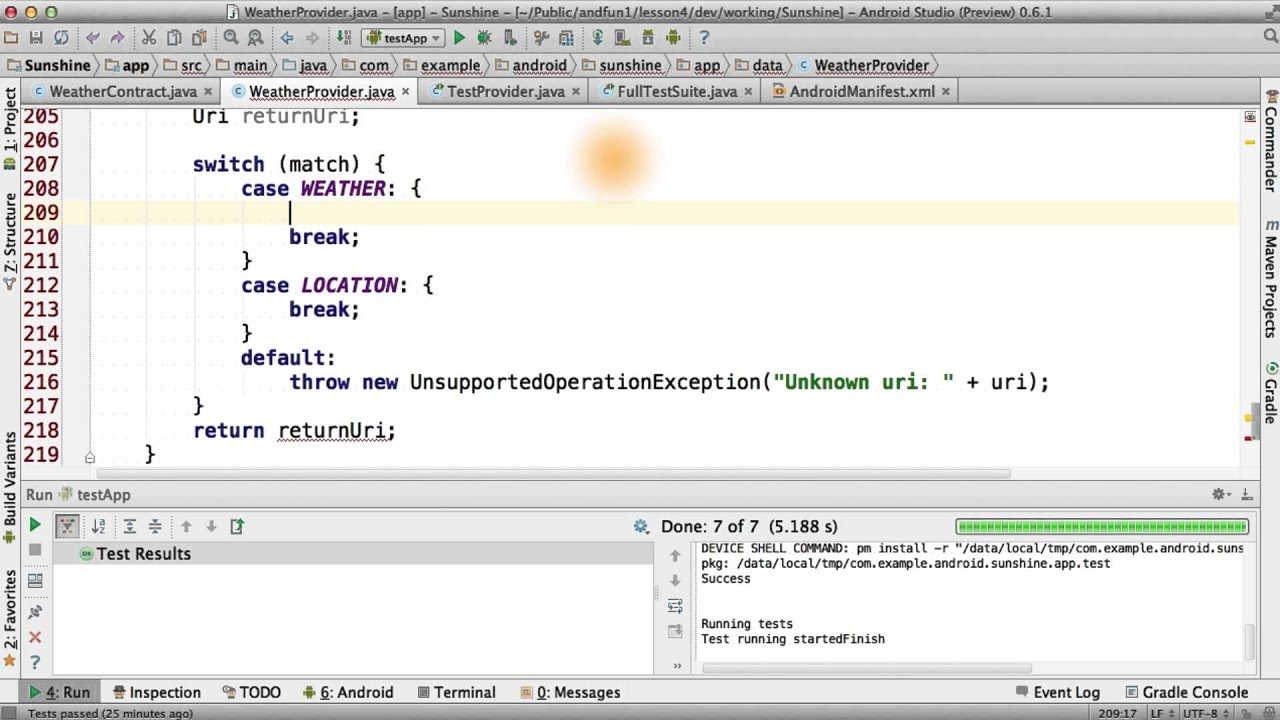 Coding the Content Provider: Inserting - Developing Android Apps