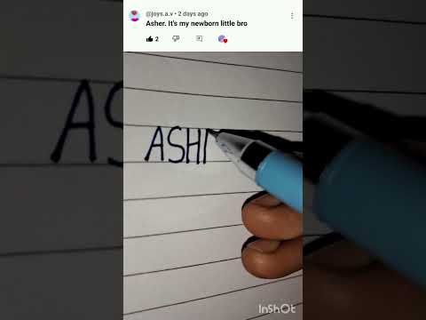 writing name ASHER #shorts #name writing