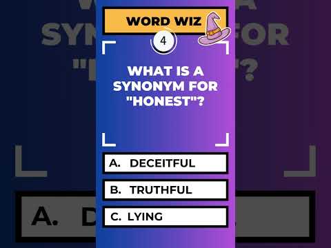 Word Wiz: Find a Synonym for 'Honest'