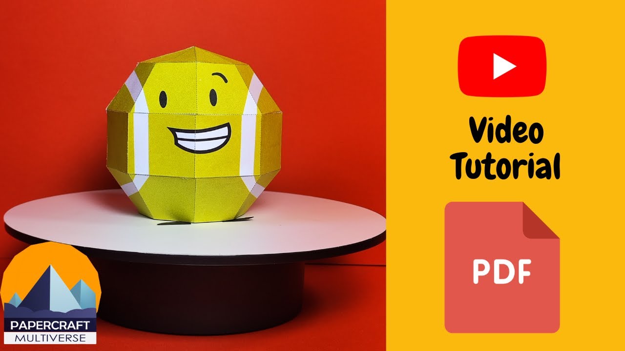 How to Make BFDI Tennis Ball | Papercraft Tutorial | Easy DIY Craft | Free Template
