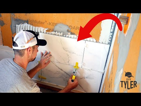 Every Step you Need to Install Large Format Tiles on a new Walk in Shower Wall! Tile walls 101