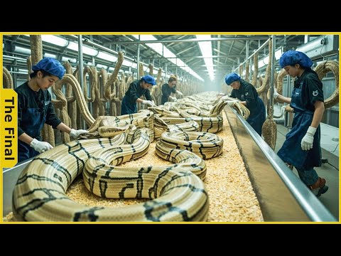 How Australian Factories Make $26,000 a Night – Skinning 12,500 Tons of Pythons #integratedfarming