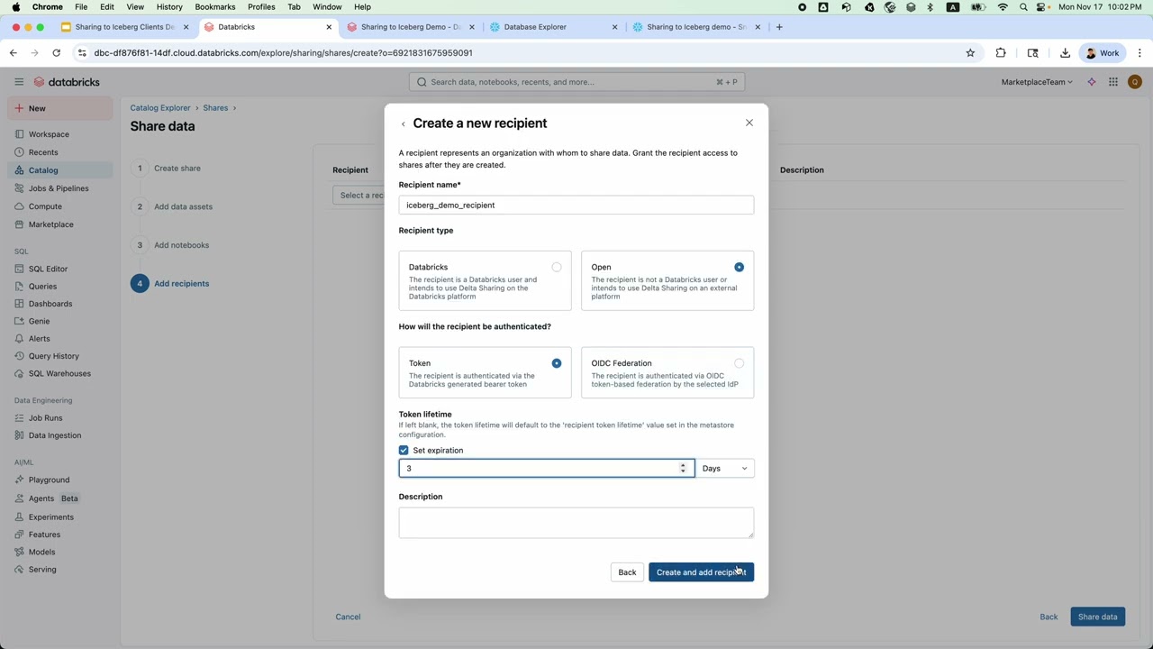 Databricks Data Sharing to Iceberg Clients with No Replication