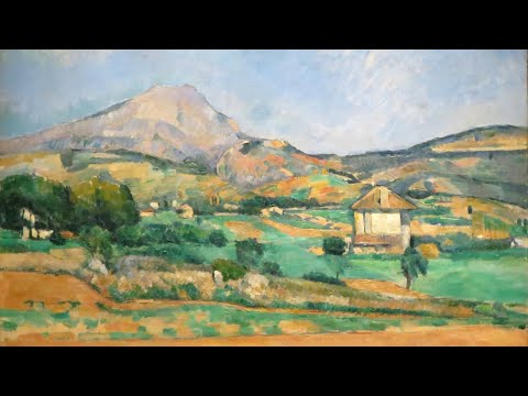 Painting process of copying Paul Cézanne's landscape, The Plain by Mont Sainte-Victoire.
