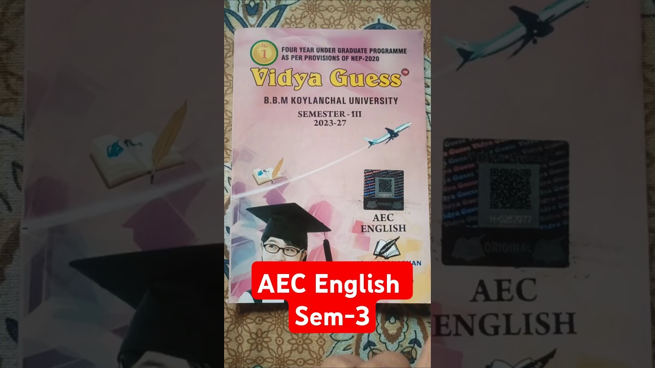 Sem-3 AEC English Guess Paper (2023-27) BBMKU #bbmku #aec_english_semester_3