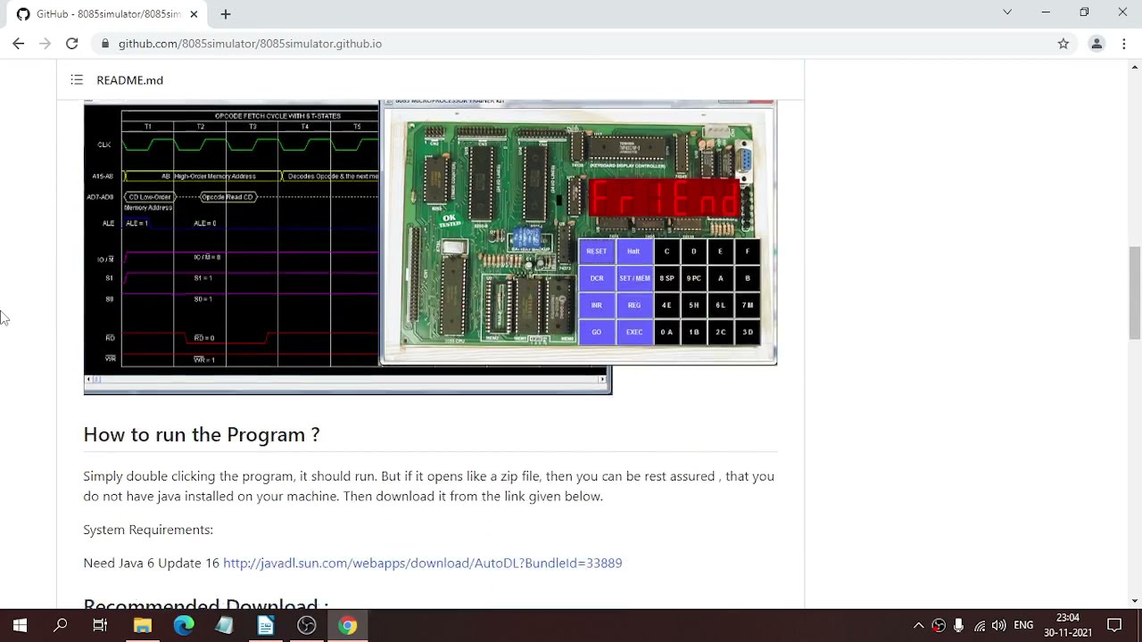 How to install JRE (Java Runtime Environment) and 8085 simulator