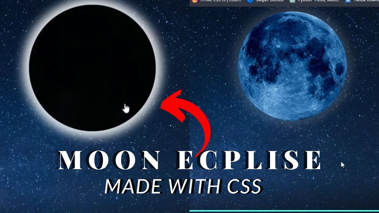 Moon eclipse animation Using CSS only  (css advance animation)