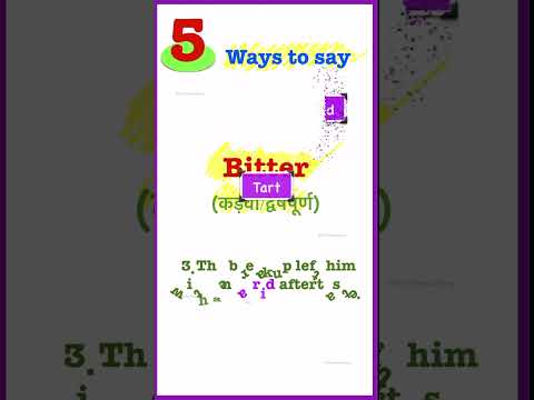 5 Ways to say Bitter -Synonyms and Antonyms
