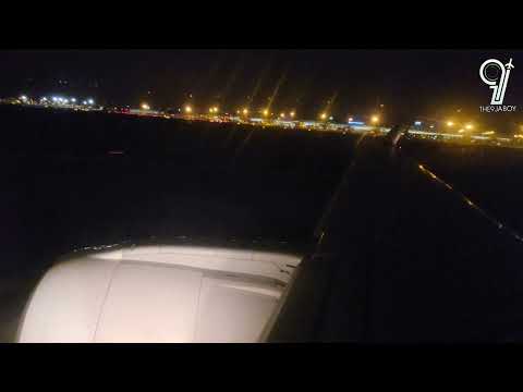 Flying from WAW Warsaw Chopin Airport, Warsaw Night view and Take off