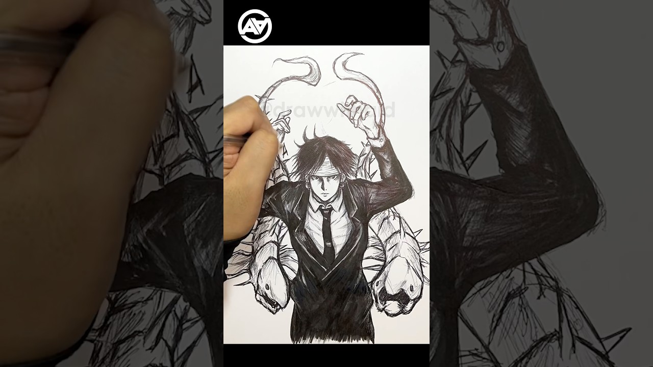 How to draw Chrollo from HxH 🔥✍️ #drawing #chrollo #hunterxhunter #anime #shorts #art