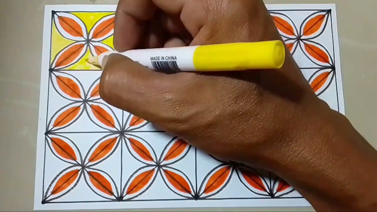 CARA MENGGAMBAR BATIK MUDAH TAPI BAGUS MOTIF BATIK KAWUNG.