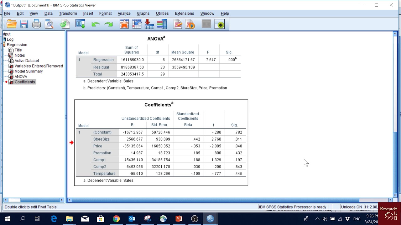 SPSS (15): Multiple Linear Regression (OLS) Estimation