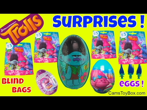 Dreamworks Trolls Surprise Toys Series 3 Blind Bags Chocolate Eggs Branch Plastic Egg Opening