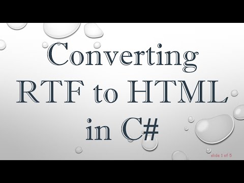 Converting RTF to HTML in C#