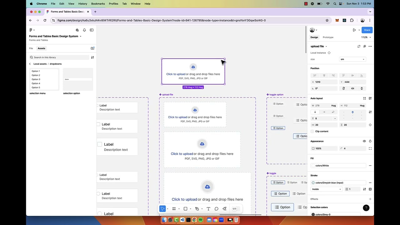 Form components - Forms & Tables design system