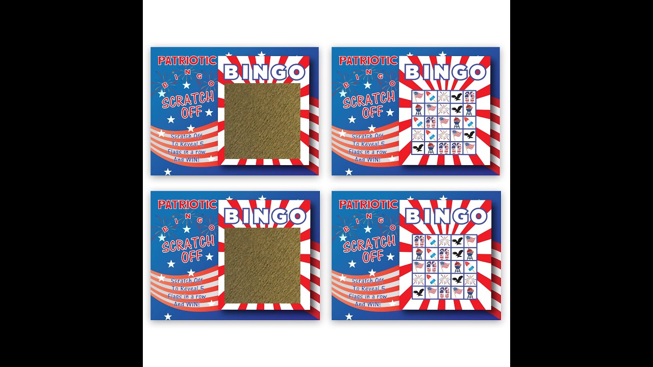 4th of July Patriotic BINGO Scratch off Game Cards Party Event BBQ