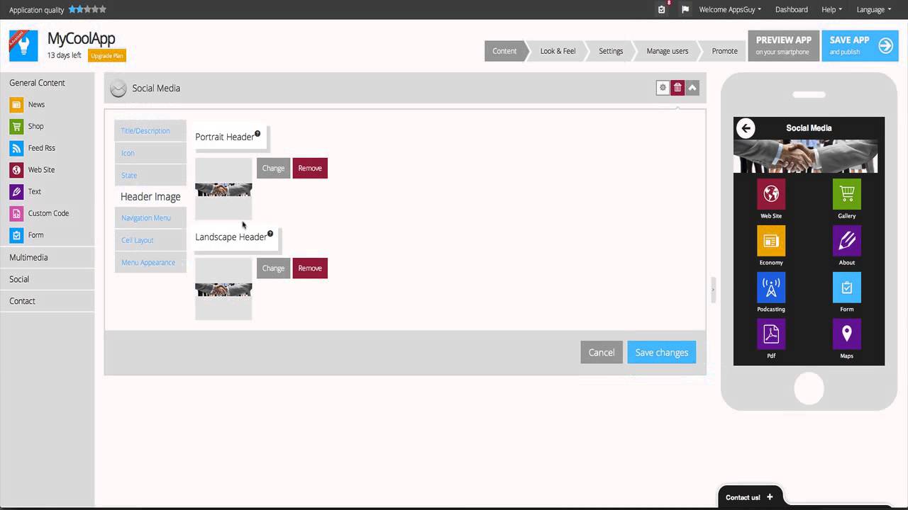 How to use AppsBuilder's basic design options