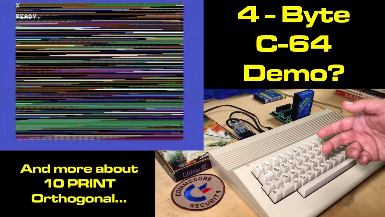 4-Byte Commodore 64 Demo and Follow-up on 10 PRINT Orthogonal [32 bytes]