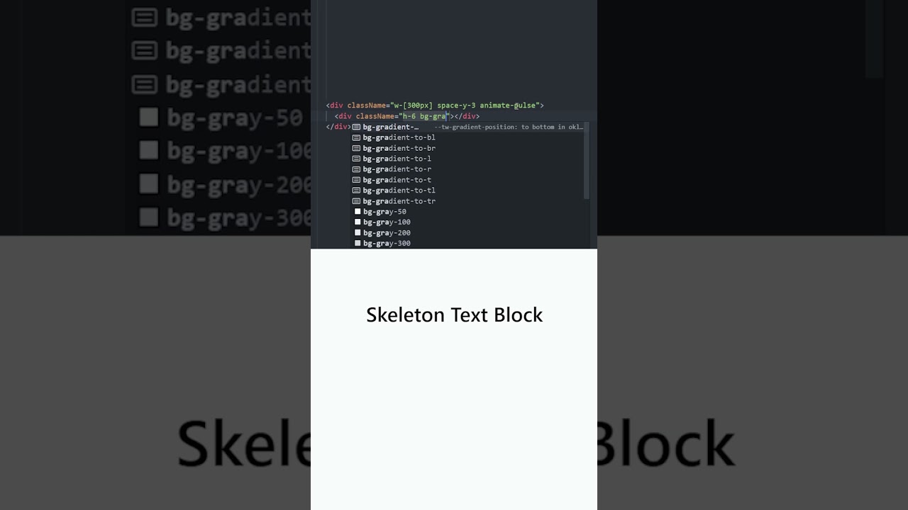 Create a skeleton loader with tailwind in 40 seconds #coding #programming #css #tailwindcss #web #js