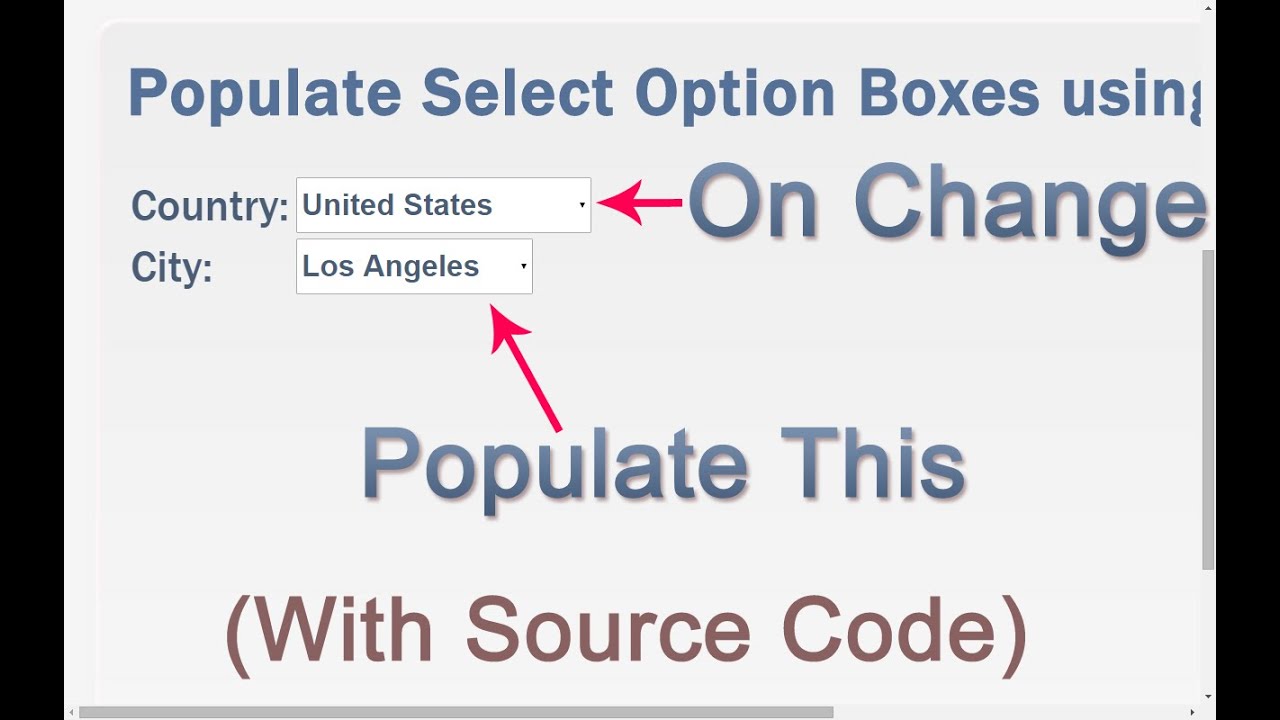 Populate Select Option Boxes using jQuery