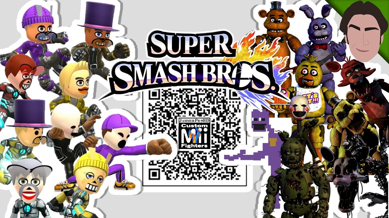 Freddy, Bonnie, Foxy, Chica, and MORE! - Mii Fighter QR Codes for Smash Bros