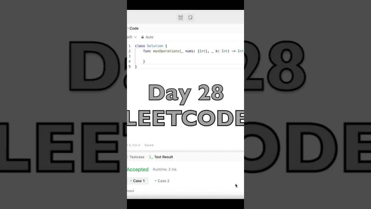 Day 28: LeetCode Problem 1679. - Swift #leetcode #coding #swift #swiftui #challenge