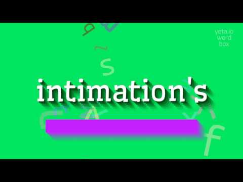How to say "intimation's"! (High Quality Voices)