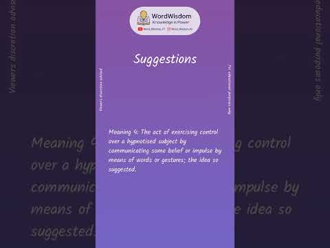 What’s 'Suggestions' Mean? | English Vocab #WordWisdom #Shorts