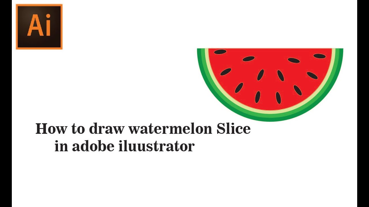 How to draw watermelon slice  in adobe illustrator #Watermelonslice #Slice #Adobe #grafixtube #draw