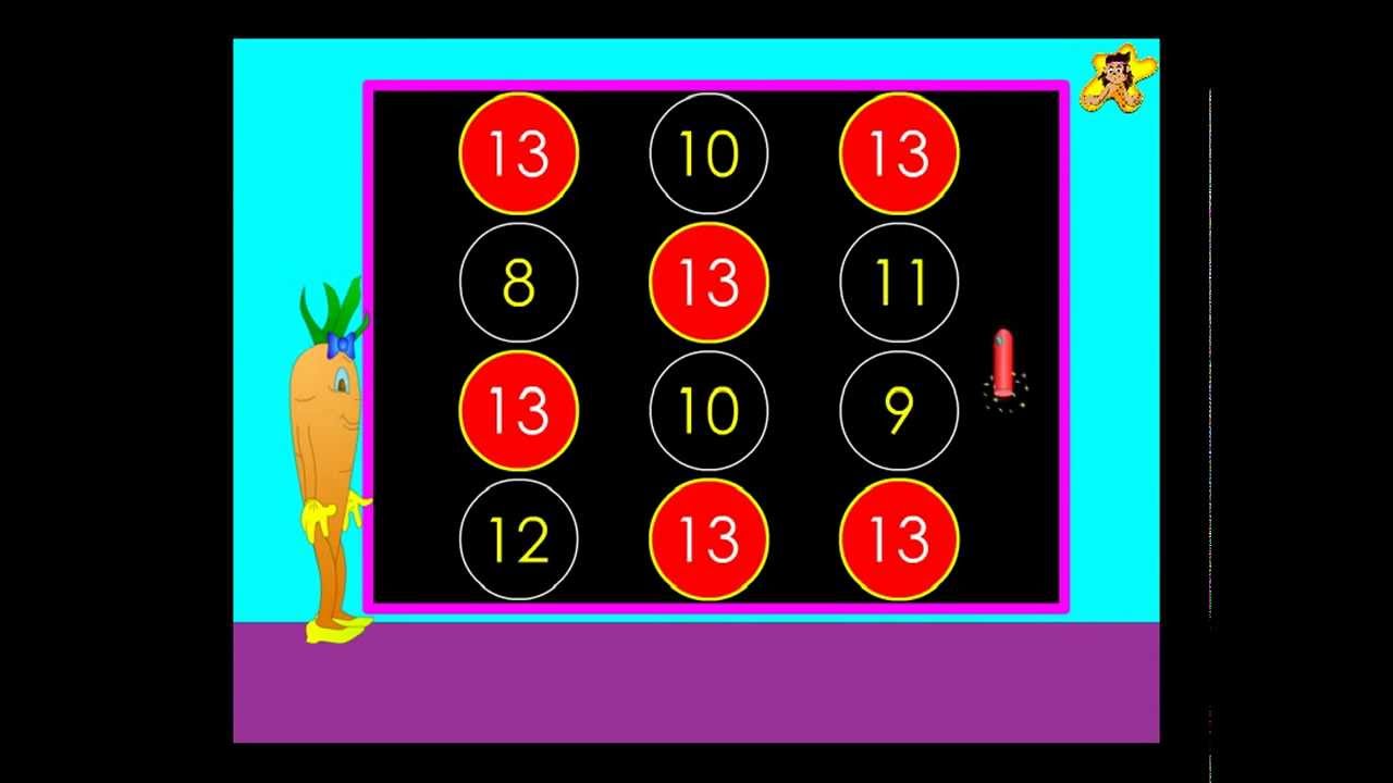 Kindergarten worksheets - numbers recognition - number 13