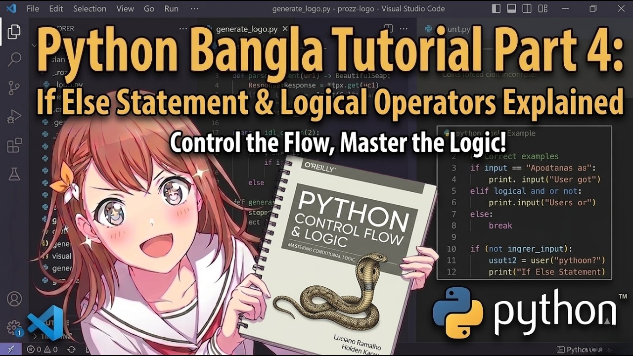 Python Bangla Tutorial Part 4: If Else Statement & Logical Operators Explained