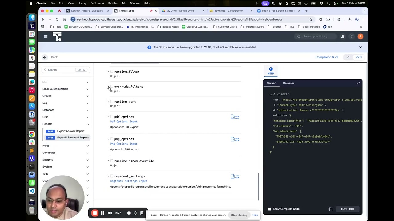 Exporting Liveboard Reports using API with ThoughtSpot