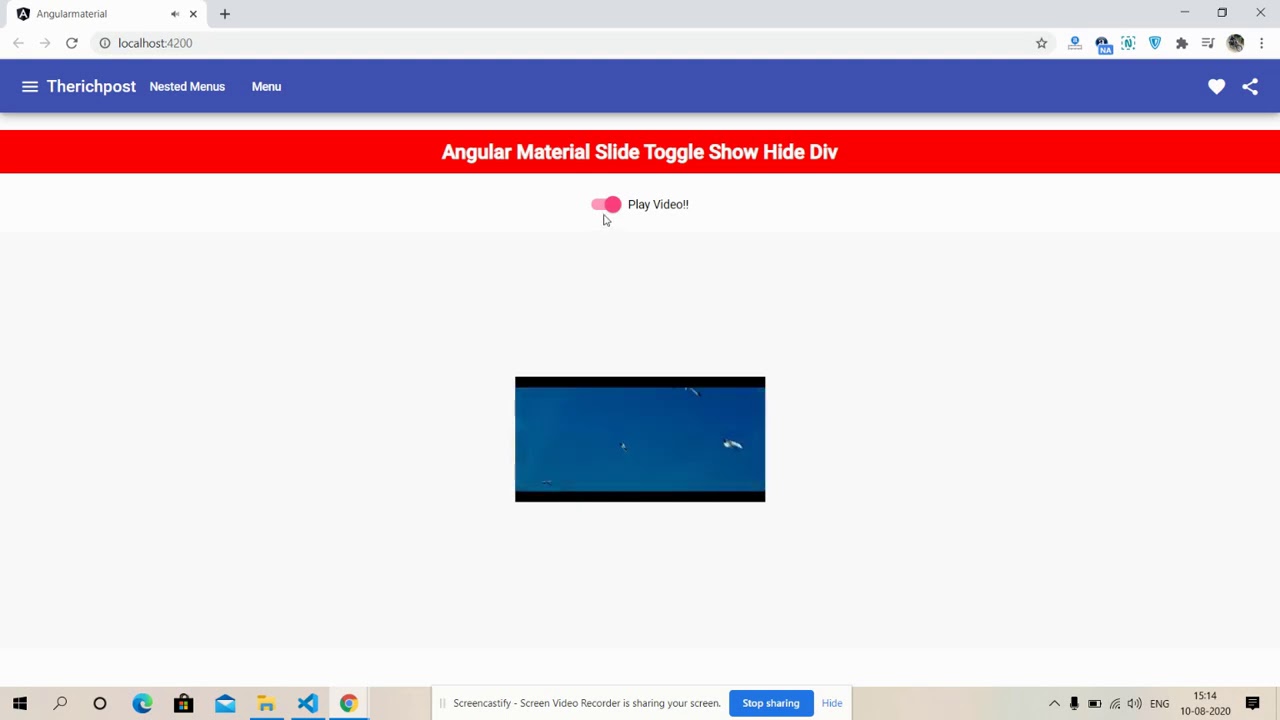 Angular Material Slide Toggle Show Hide Div