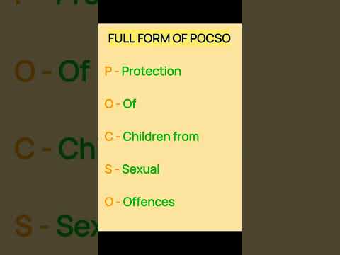 Full Form Of Pocso #education #learning #english #short