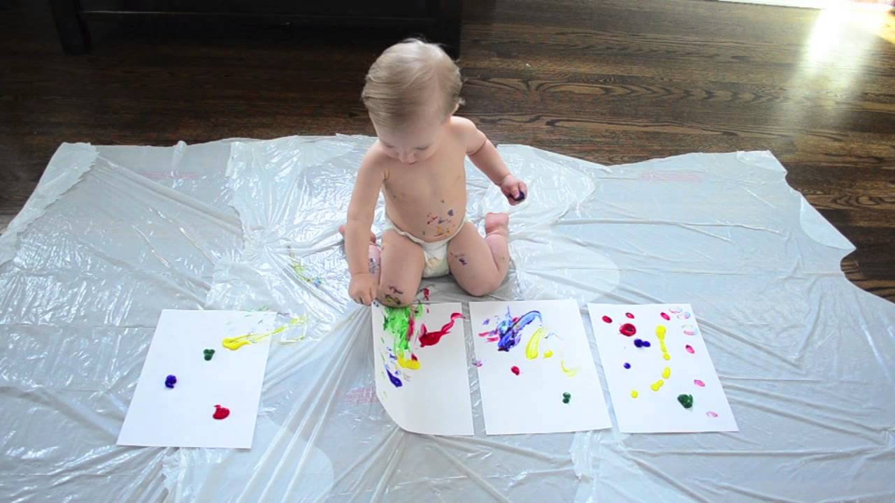 Baby Painting at 1 year old