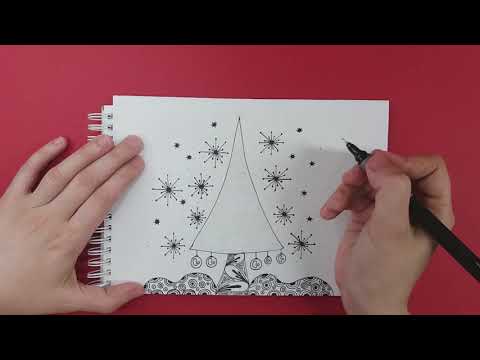 Doodles/Doodling/Whimsikal Zentangle/How to draw Christmas Tree/Zentangle tree/Doodle