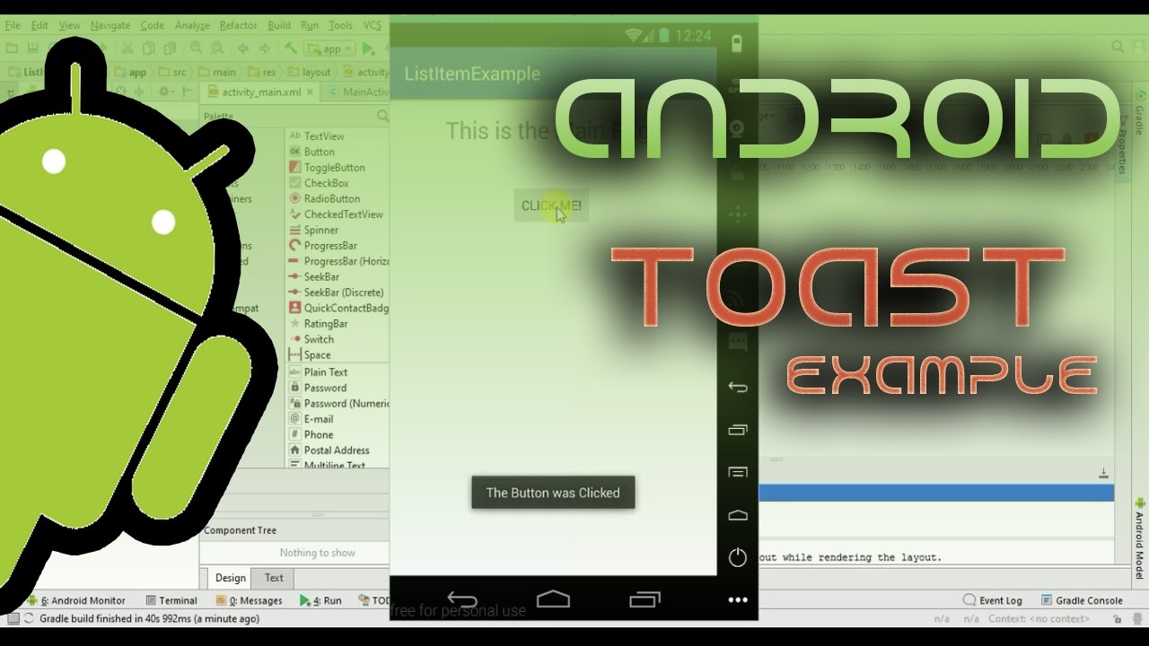 Toast in Android Studio| Android Tutorials| Toast Example