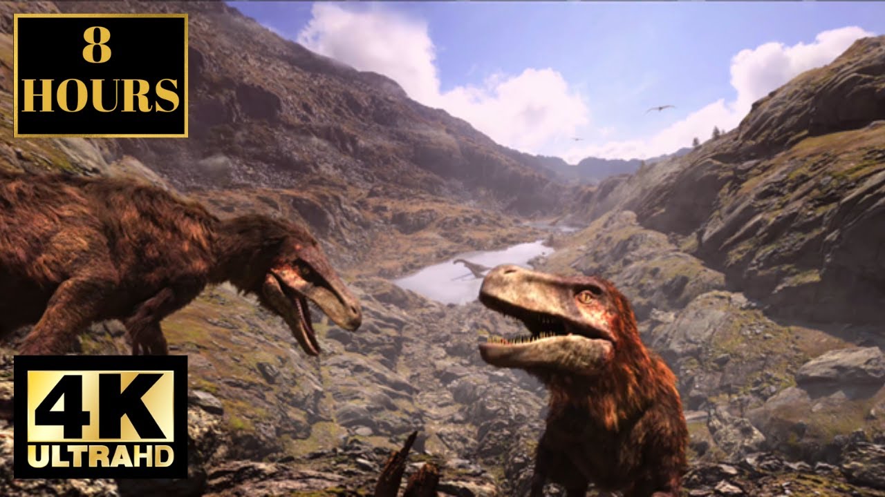 Best Dinosaur Life World Wallpaper Screensaver Background 8 HOURS 4K With Music And Dinosaur sounds