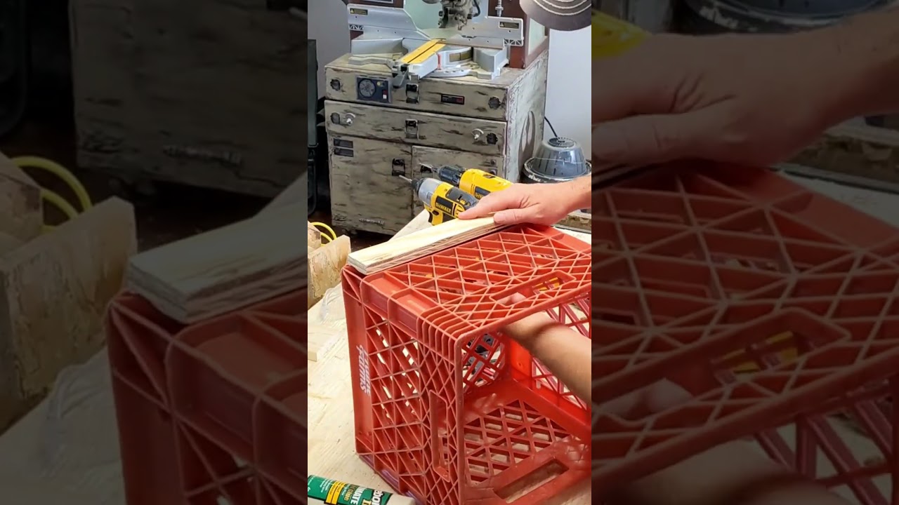 Simple storage? Slap a French Cleat on a Milk Crate! #frenchcleatfriday