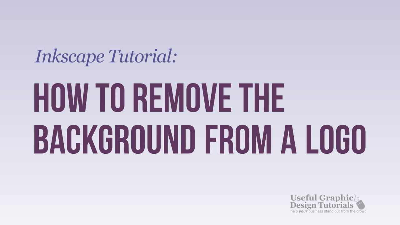How to  remove the background from a Logo - Inkscape Tutorial