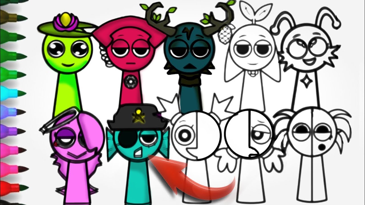 Incredibox Sprunki - R.I.P Oren Coloring Pages - How to Color INCREDIBOX SPRUNKI Sketch +