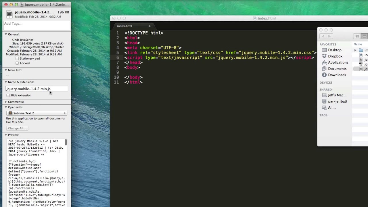 Setting Up a jQuery Mobile Project - Part 2
