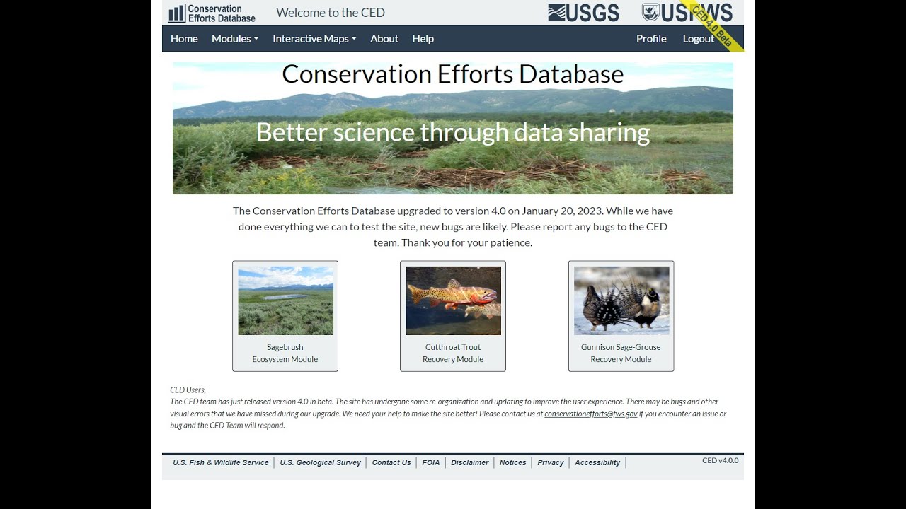 Conservation Efforts Database — Single Record Data Entry Step 4