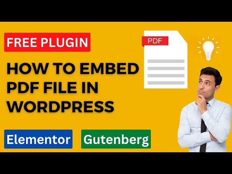 How to embed PDF in WordPress | Elementor & Gutenberg | Free plugin