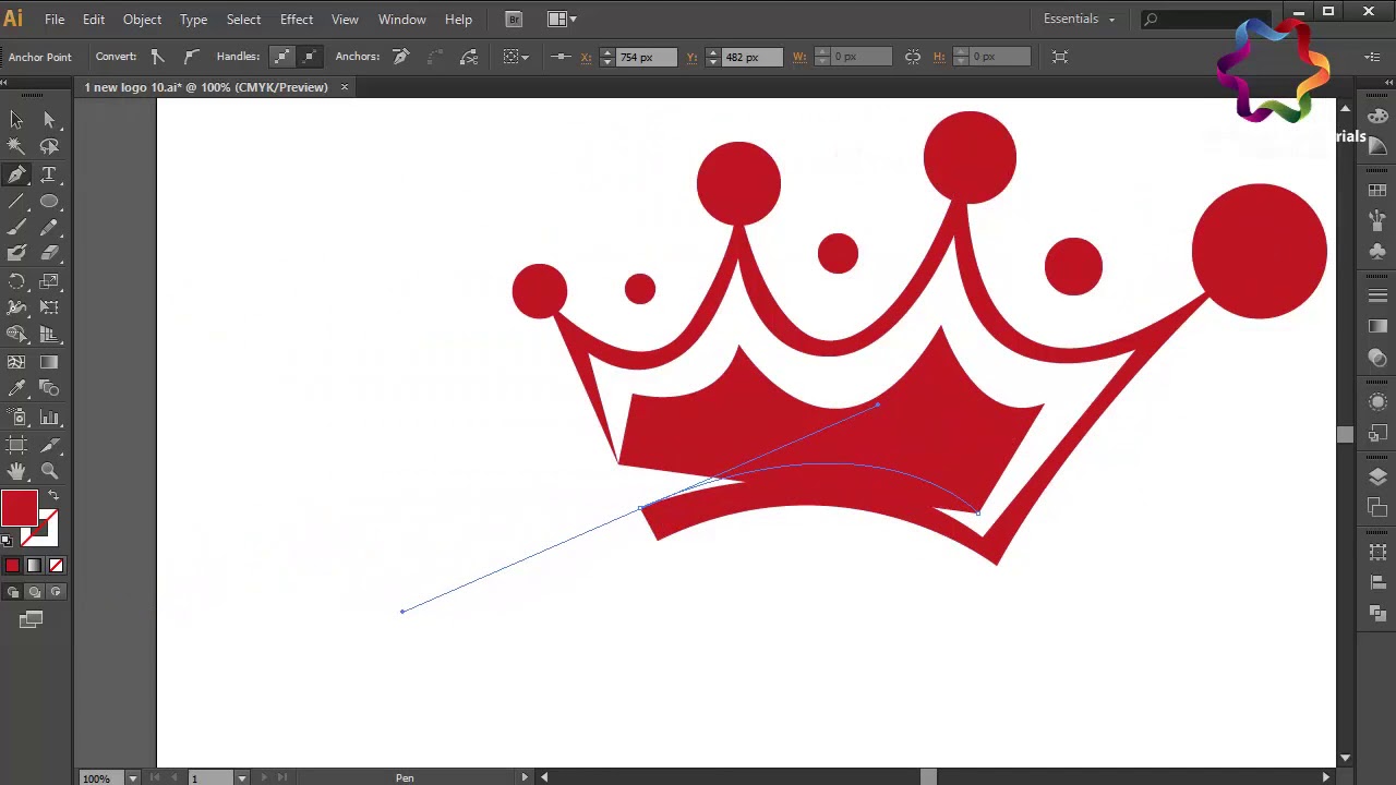 Simple Crown Logo Design   Adobe illustrator tutorial   How to Design Crown Logo Design