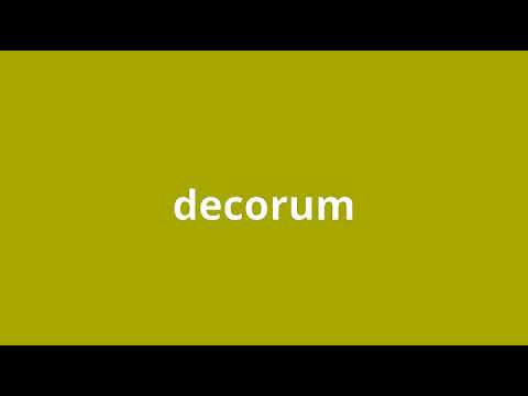 what is the meaning of decorum