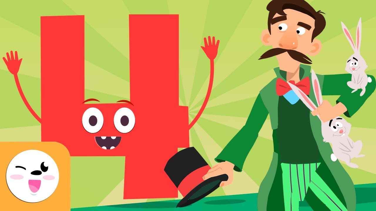 El número 4 - Aprende a contar - Los números del 1 al 10 - La canción del número cuatro