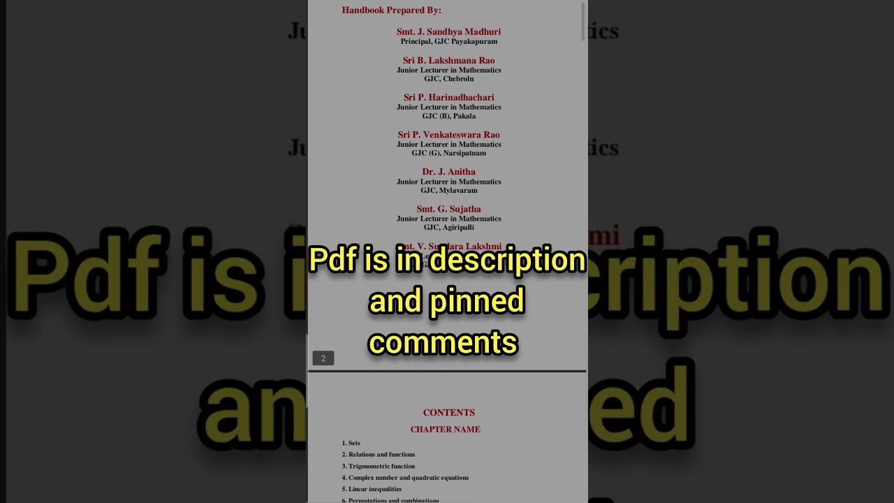 AP Intermediate 1st Year Mathematics Handbook 2024-25 | Full Syllabus & PDF Link